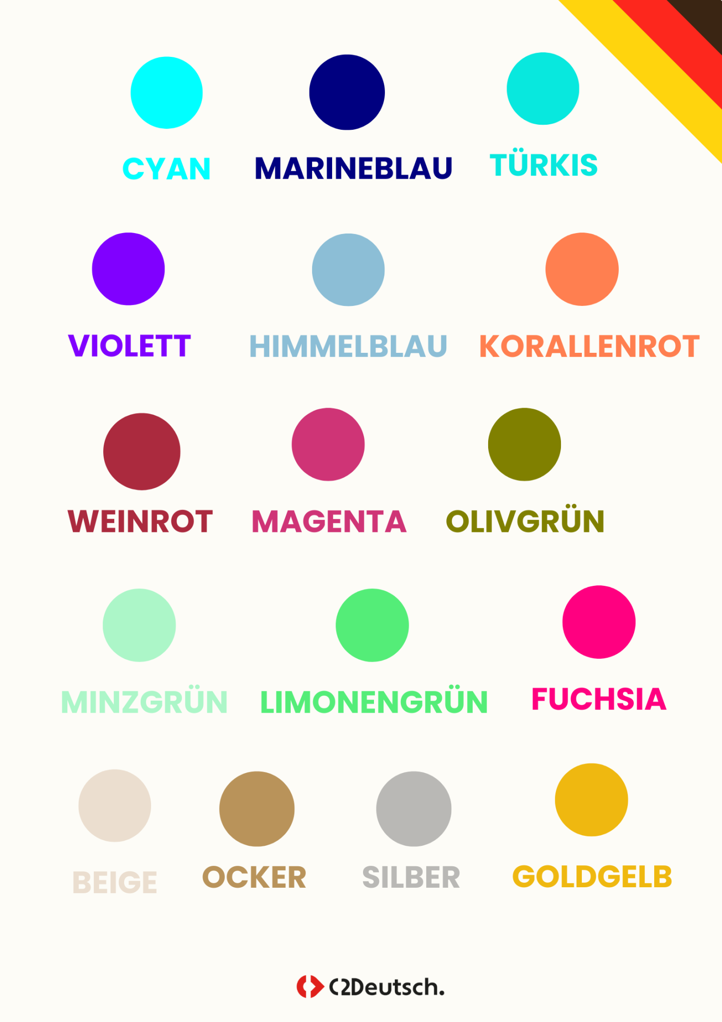 Los colores en alemán | C2 Deutsch